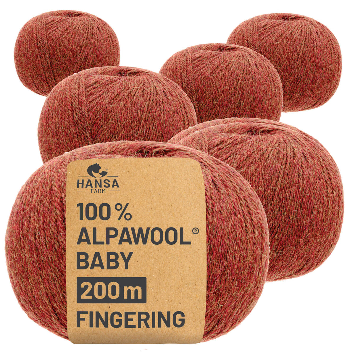 Alpawool® Baby 200 Fingering HF158 - 6x50g Alpakawolle Herbstlaub Mela ...
