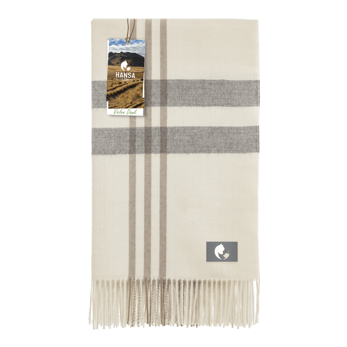 Baby Alpaca Plaid Blanket Natural Checkered – Hansa-Farm